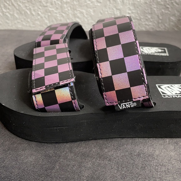 Vans | Shoes | Vans Womens Purple Checkered Platform Sandal | Poshmark